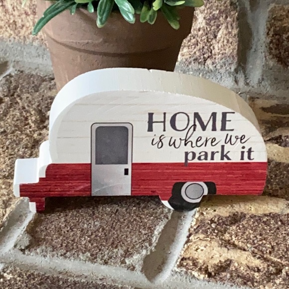 Accents | Retro Camper Trailer Home Is Where We Park It Rustic Wood ...